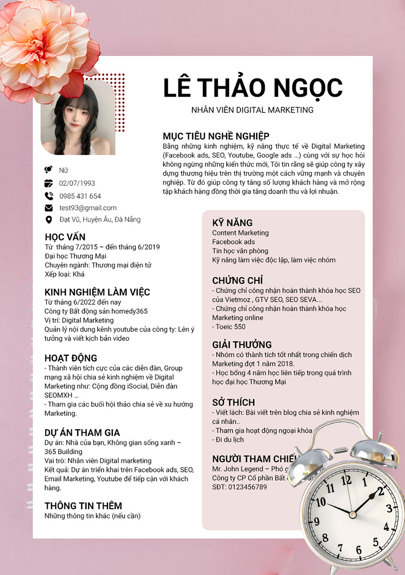 Danh Mục CV Marketing Ấn Tượng, Bắt Mắt, Tạo Miễn Phí